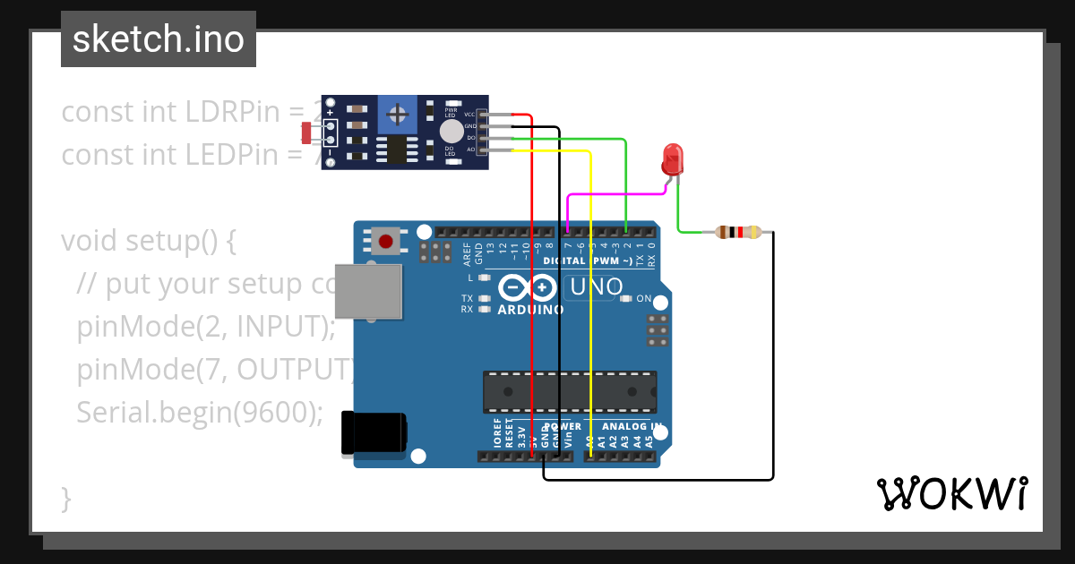 LDR - Wokwi ESP32, STM32, Arduino Simulator