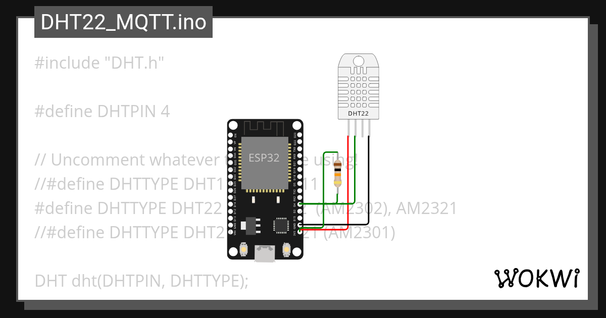 DHT22_ESP32 - Wokwi ESP32, STM32, Arduino Simulator