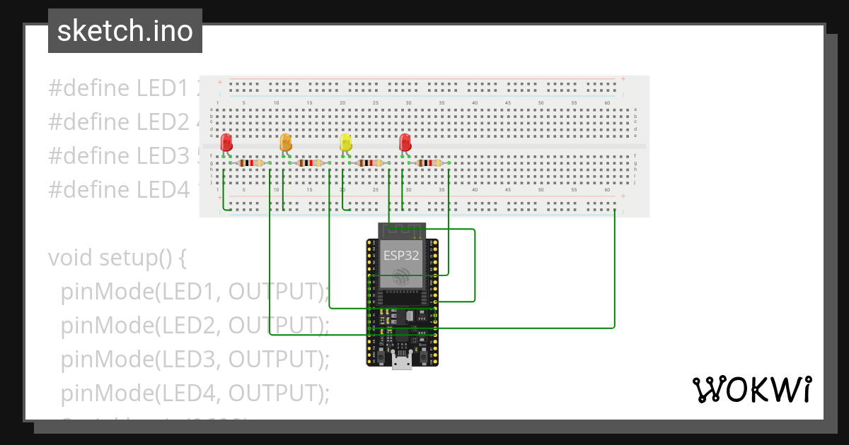 Leds Wokwi Esp32 Stm32 Arduino Simulator