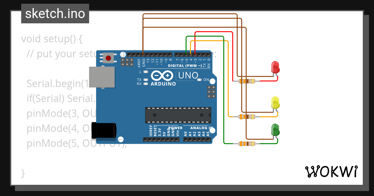 Lampu Merah - Wokwi ESP32, STM32, Arduino Simulator