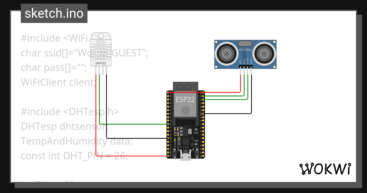 Dht With Ultrasonic With Wifi Wokwi Esp32 Stm32 Arduino Simulator 8106
