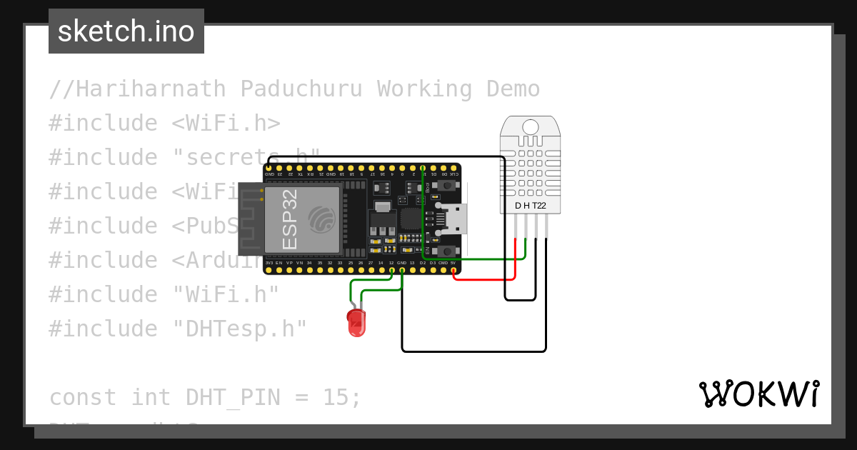 Iot Dht Succesful Sendreceive Aws Wokwi Esp32 Stm32 Arduino Simulator
