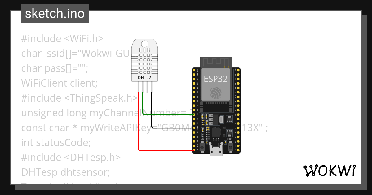 Dht With Wifi And Thinkspeak Wokwi Esp32 Stm32 Arduino Simulator