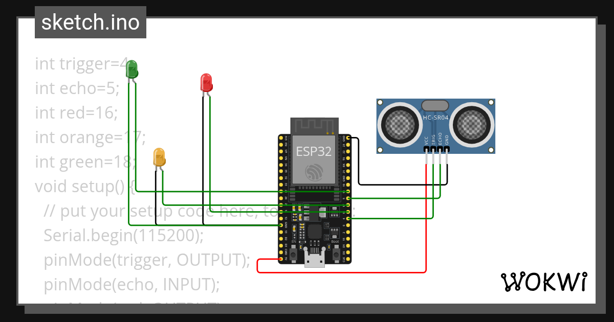 us sensor task - Wokwi ESP32, STM32, Arduino Simulator