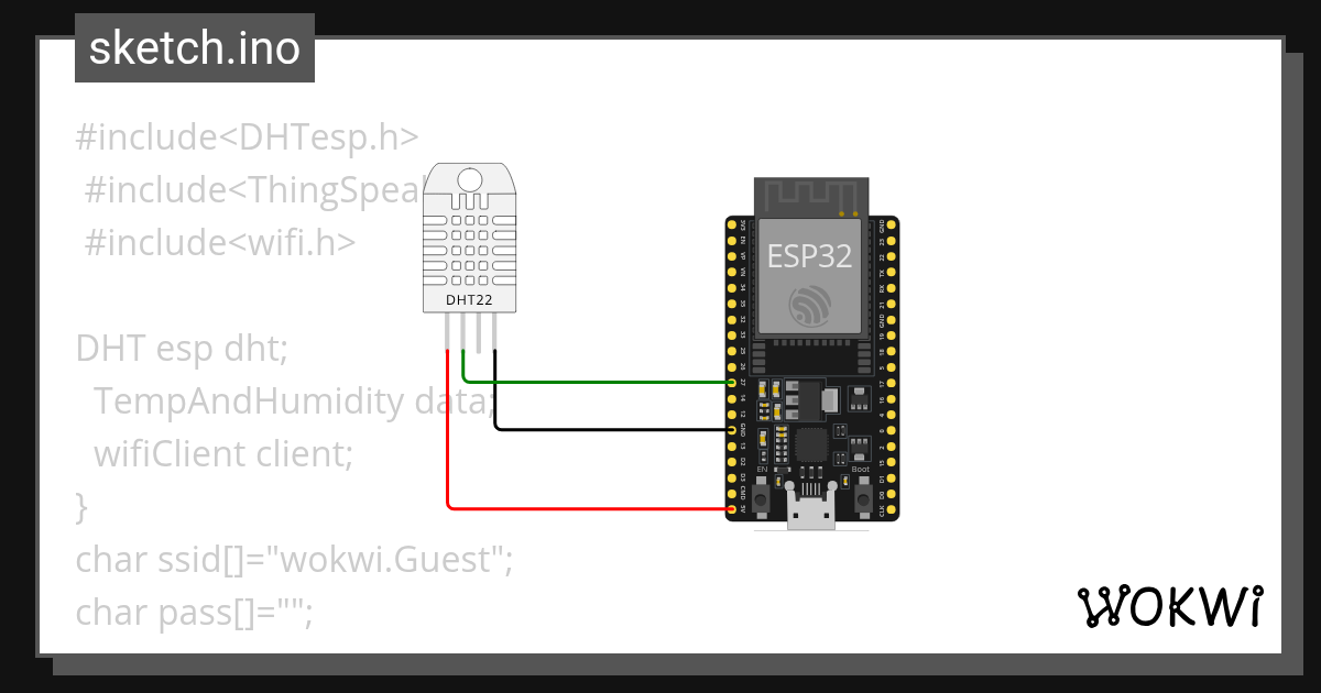 Dht22 Andthingspeak Wokwi Esp32 Stm32 Arduino Simulator