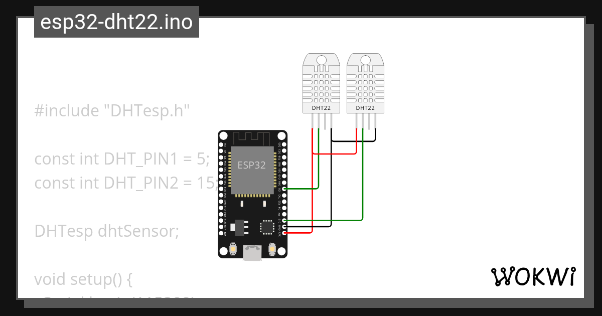 dht sensor - Wokwi ESP32, STM32, Arduino Simulator
