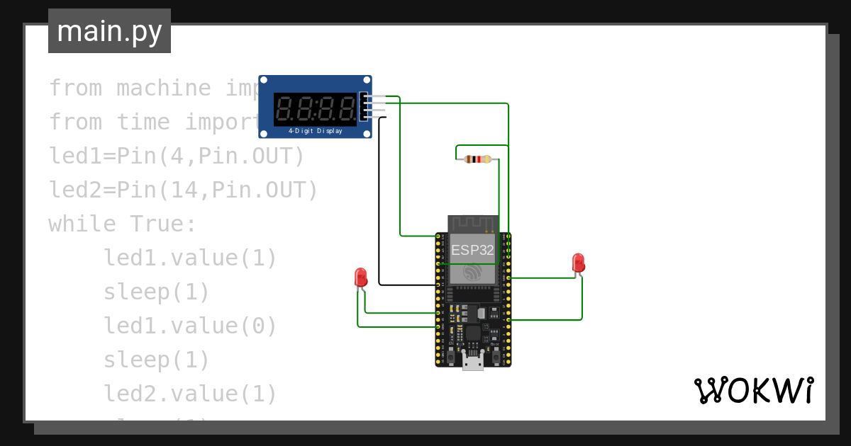 Multiple Led Blink Lab 2 Wokwi Esp32 Stm32 Arduino Simulator