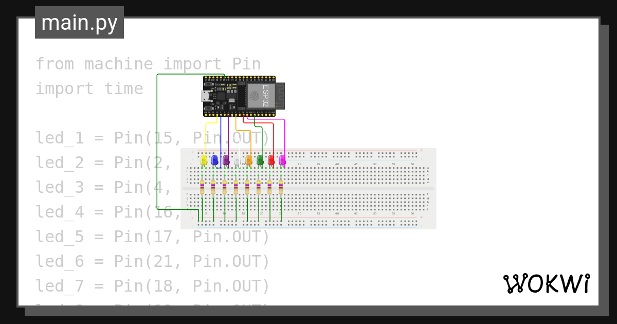 跑马灯 Wokwi Esp32 Stm32 Arduino Simulator 2954