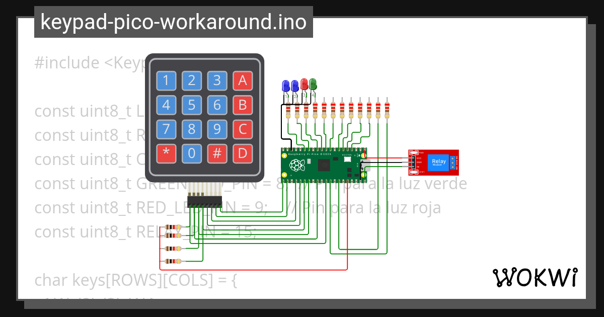 Pico Keypad with LEDs Copy - Wokwi ESP32, STM32, Arduino Simulator