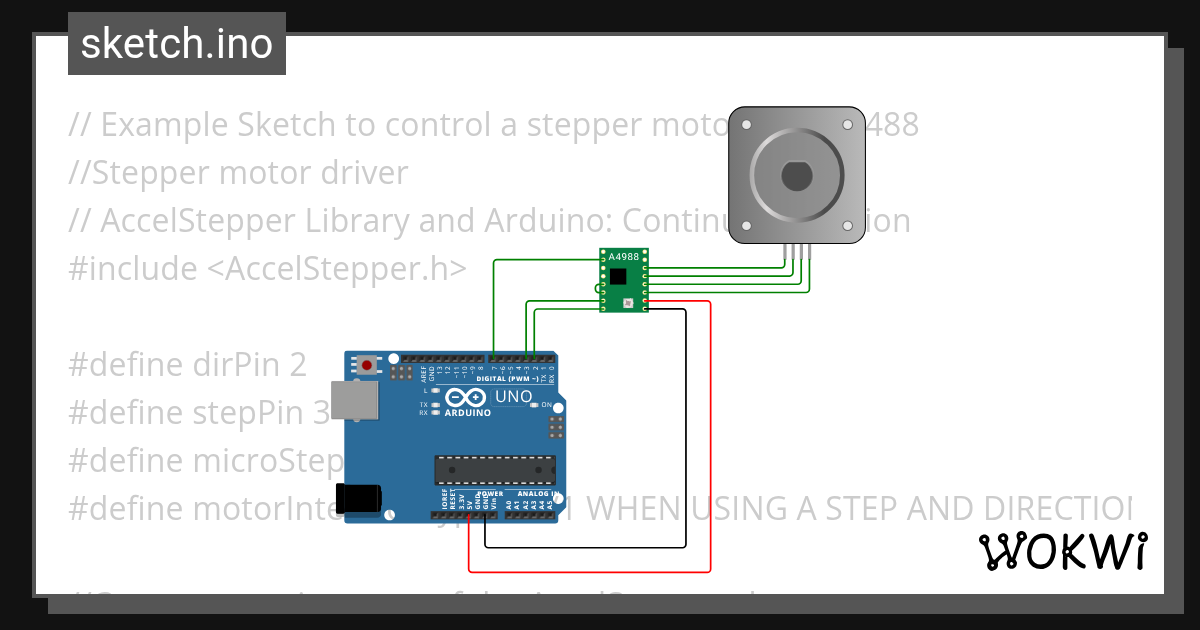Stepper Accelstepper1 Wokwi Esp32 Stm32 Arduino Simulator 