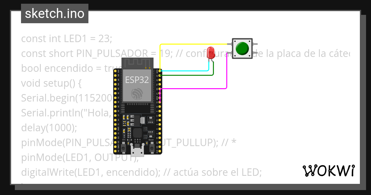 Pulsador_apaga_LED_ext_presionado_2024 - Wokwi ESP32, STM32, Arduino Simulator