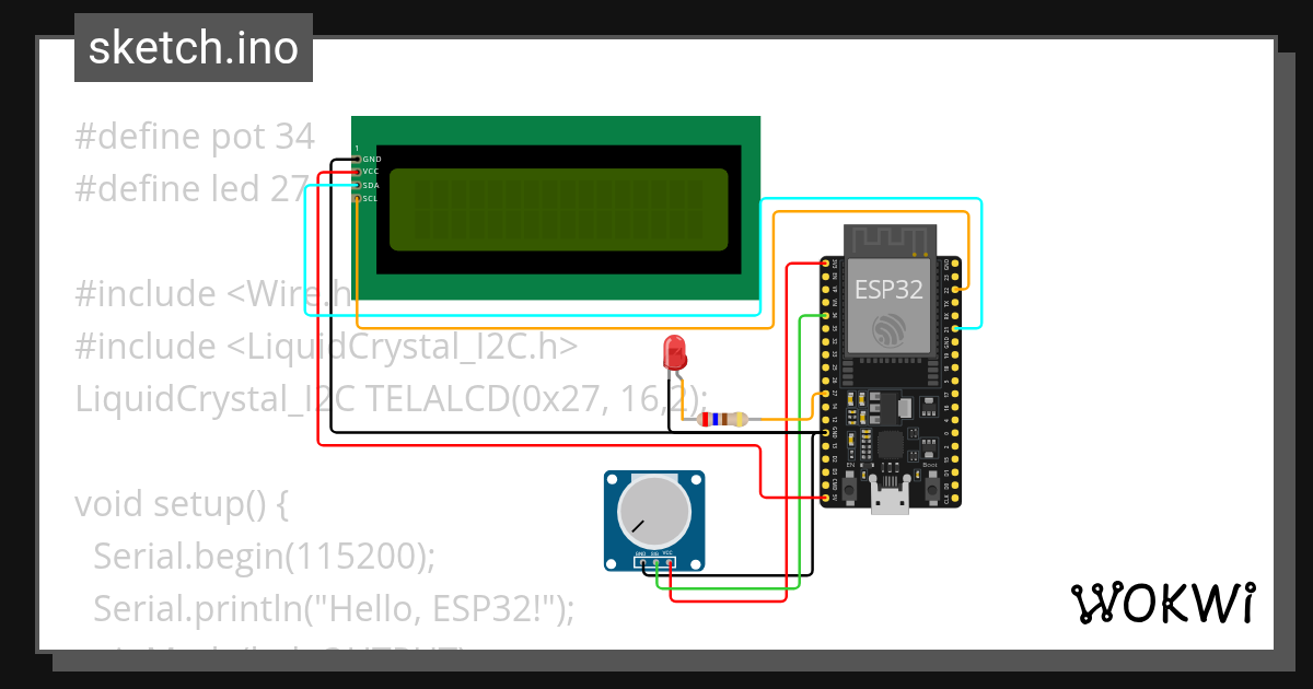 potenciomentro - Wokwi ESP32, STM32, Arduino Simulator