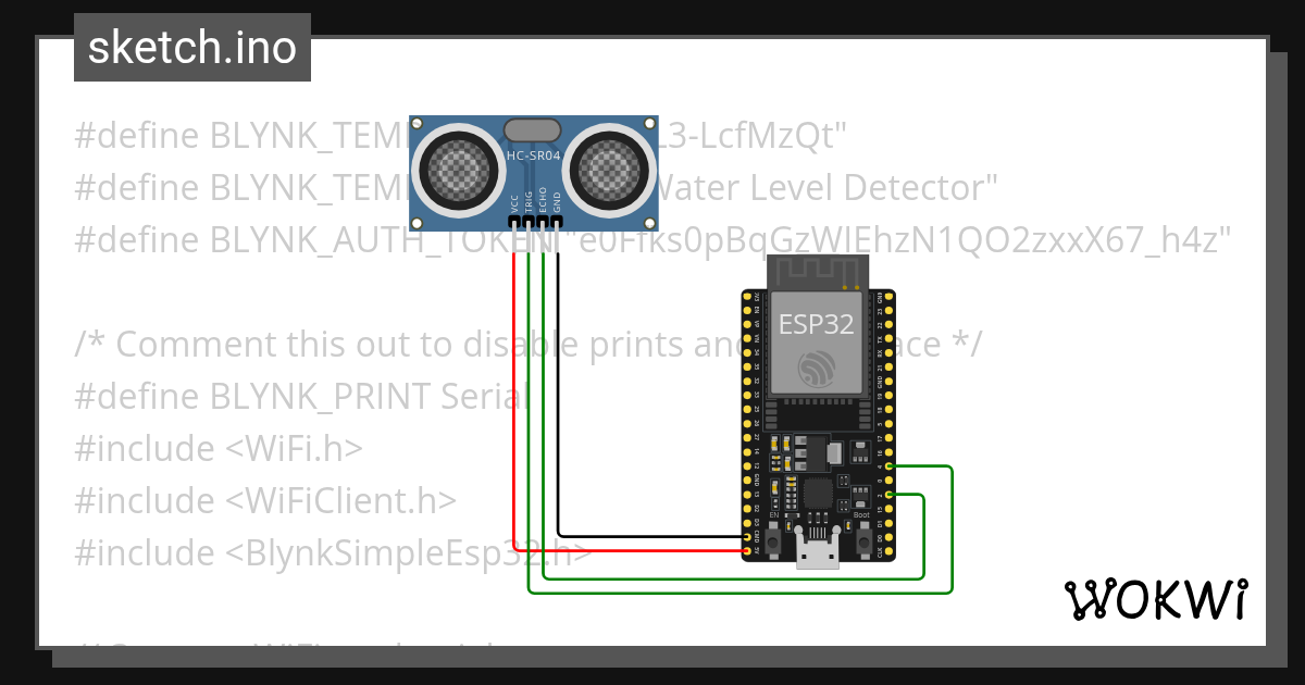Water Level Detector & SMS Alert Copy - Wokwi ESP32, STM32, Arduino Simulator