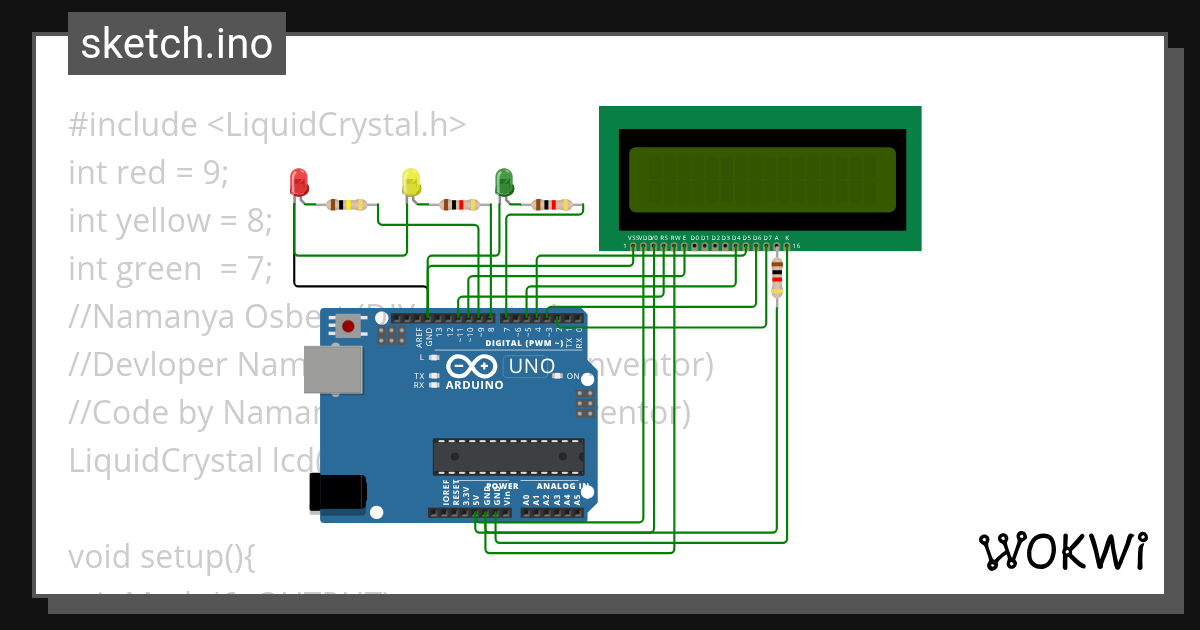 traffic lights - Wokwi ESP32, STM32, Arduino Simulator