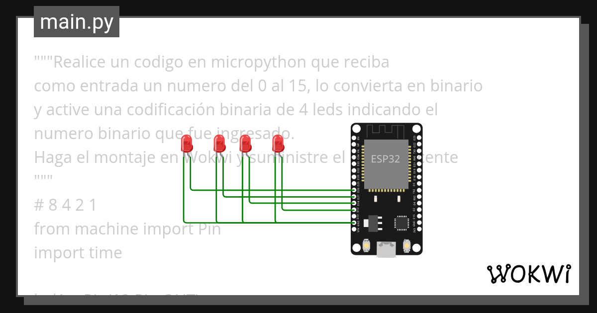 MicroPython ESP32 encendido LED Copy - Wokwi ESP32, STM32, Arduino Simulator