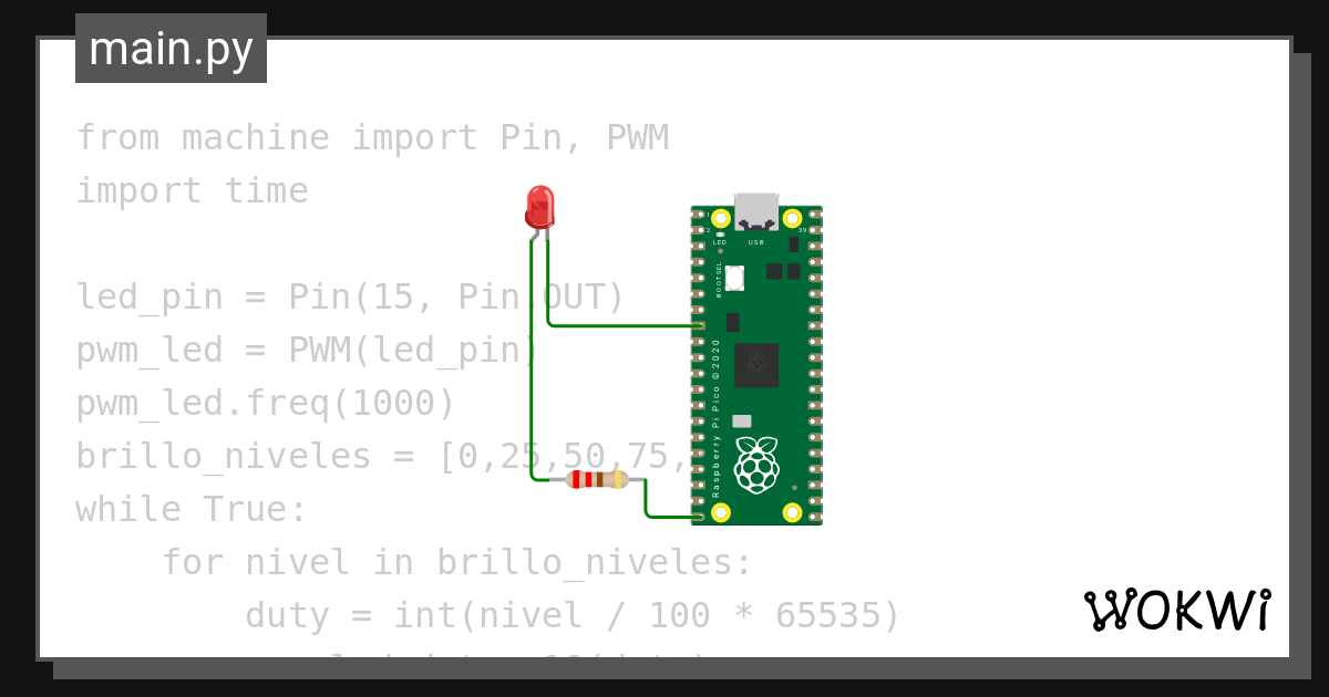 Brillo Niveles Wokwi Esp32 Stm32 Arduino Simulator 8061
