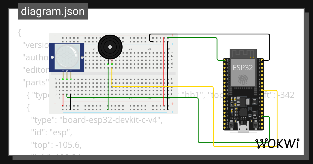 PIR _zumbador - Wokwi ESP32, STM32, Arduino Simulator