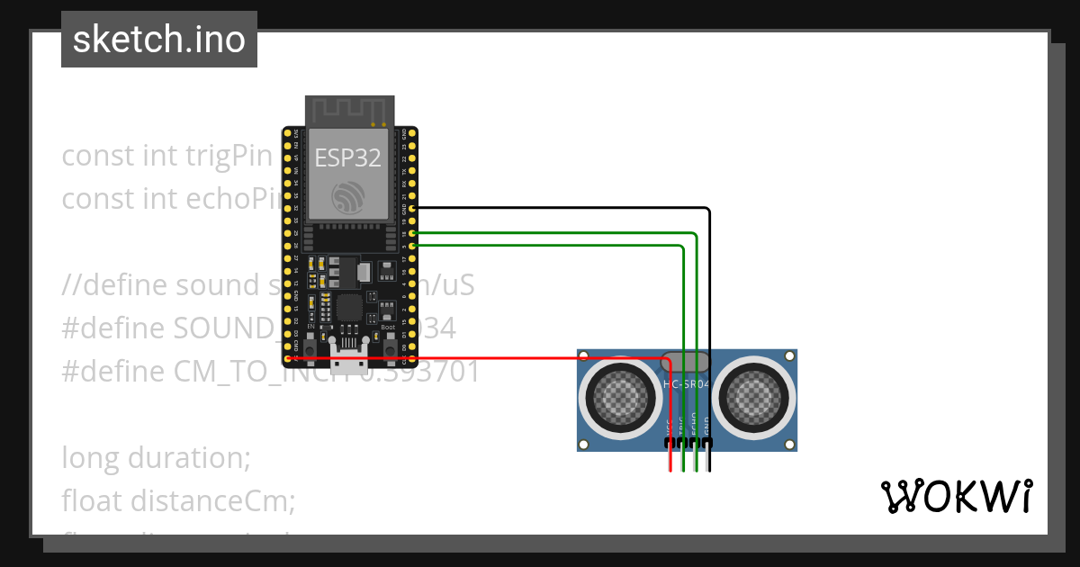 Ultrasonic Sensor Simulation Wokwi Esp32 Stm32 Arduino Simulator