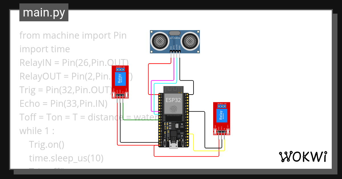 Water Tank Controlling System Wokwi Esp32 Stm32 Arduino Simulator 