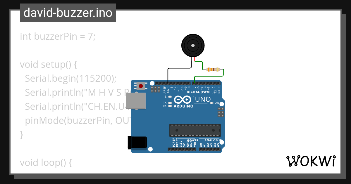 david-buzzer.ino - Wokwi ESP32, STM32, Arduino Simulator