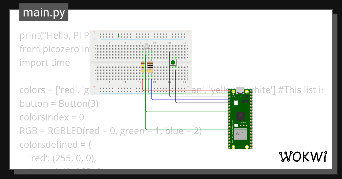 RGB spectrum - Wokwi ESP32, STM32, Arduino Simulator
