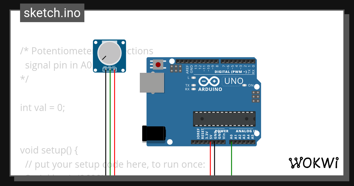 potentiometer readings - Wokwi ESP32, STM32, Arduino Simulator