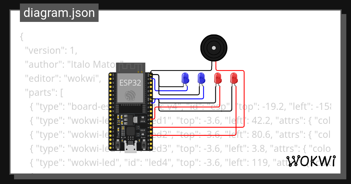 (Arduino) Sirene PWM - Wokwi ESP32, STM32, Arduino Simulator