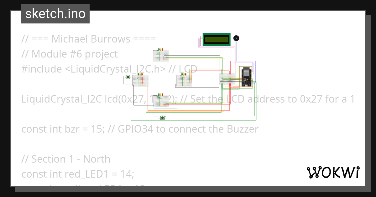 ESP32 Project Final - Michael Burrows - Wokwi ESP32, STM32, Arduino Simulator