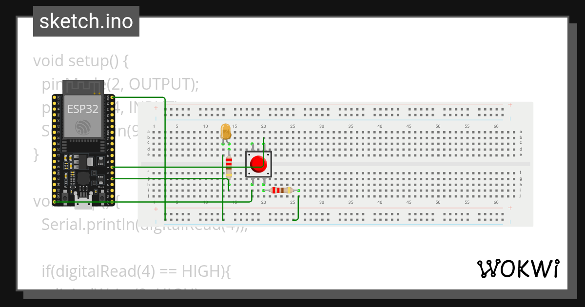 Button - Wokwi ESP32, STM32, Arduino Simulator