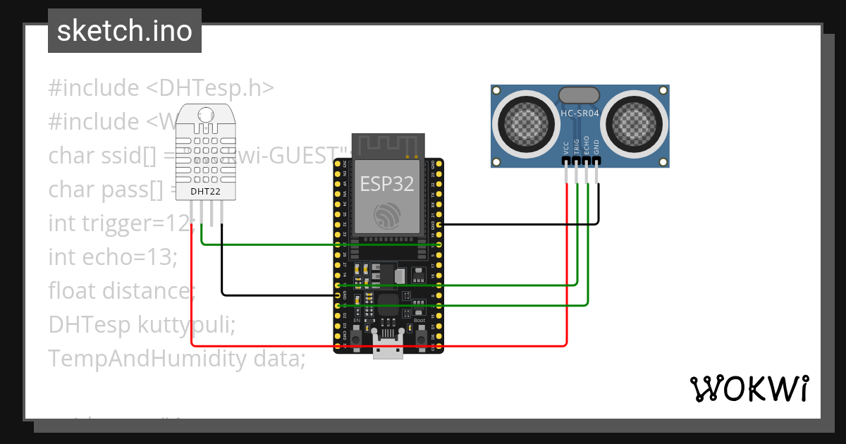 ECHO AND WIFI - Wokwi ESP32, STM32, Arduino Simulator