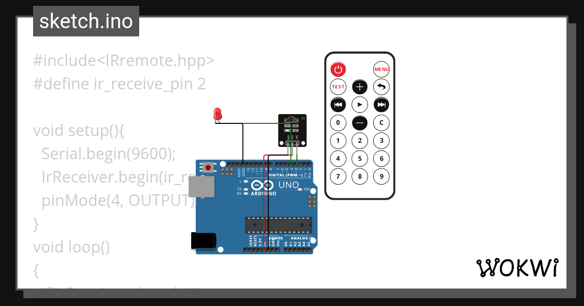 Led,remote - Wokwi ESP32, STM32, Arduino Simulator