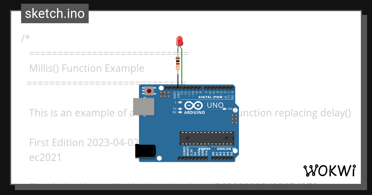 Millis() Function I Copy - Wokwi ESP32, STM32, Arduino Simulator