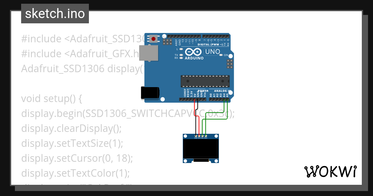 Display OLED - Wokwi ESP32, STM32, Arduino Simulator