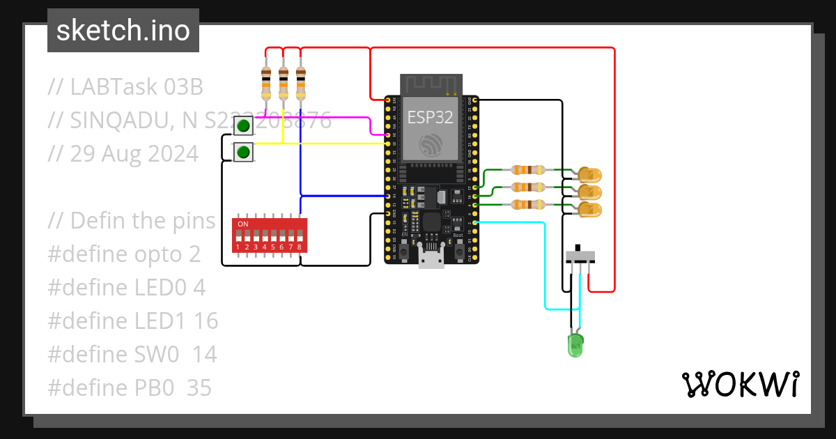 LABTask 03B Challenge - Wokwi ESP32, STM32, Arduino Simulator