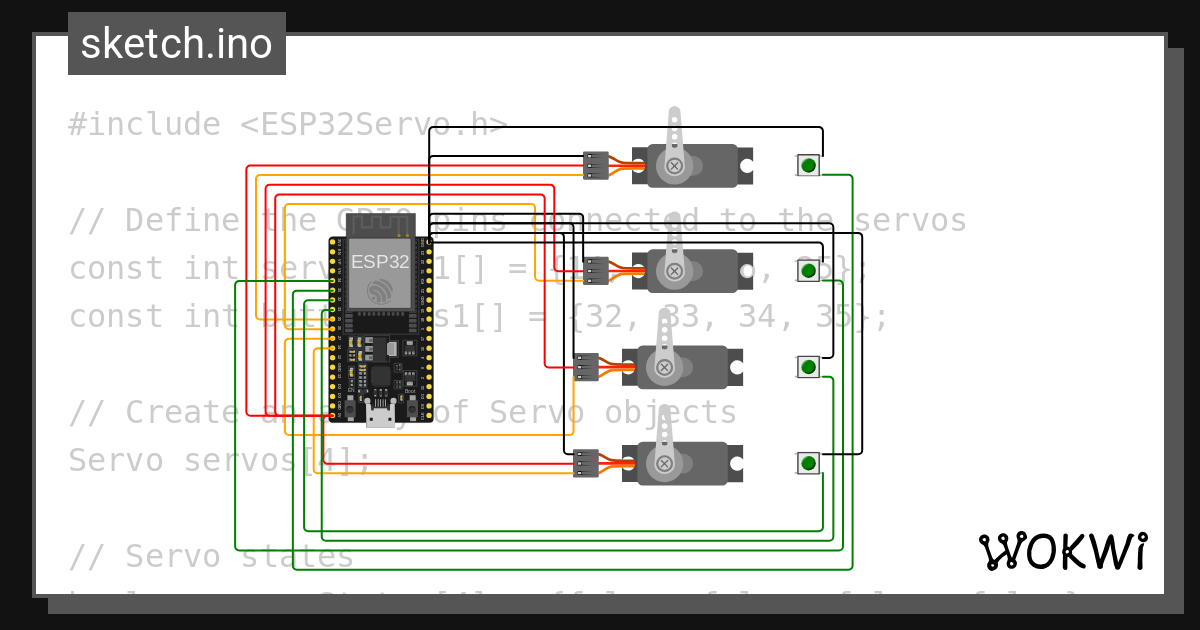 Servo Button Control Wokwi Esp32 Stm32 Arduino Simulator