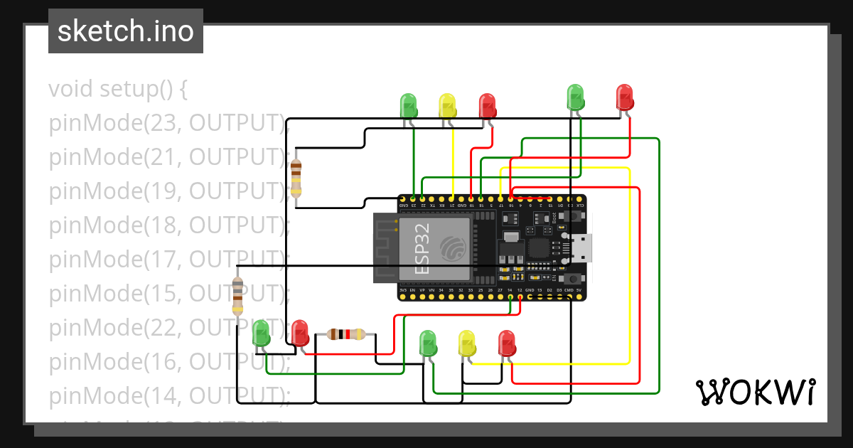 SEMAFORO PASO PEATONAL - Wokwi ESP32, STM32, Arduino Simulator