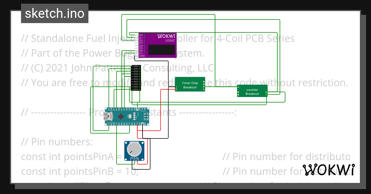 SimpleEFI 4 coils injection control Copy - Wokwi ESP32, STM32, Arduino Simulator