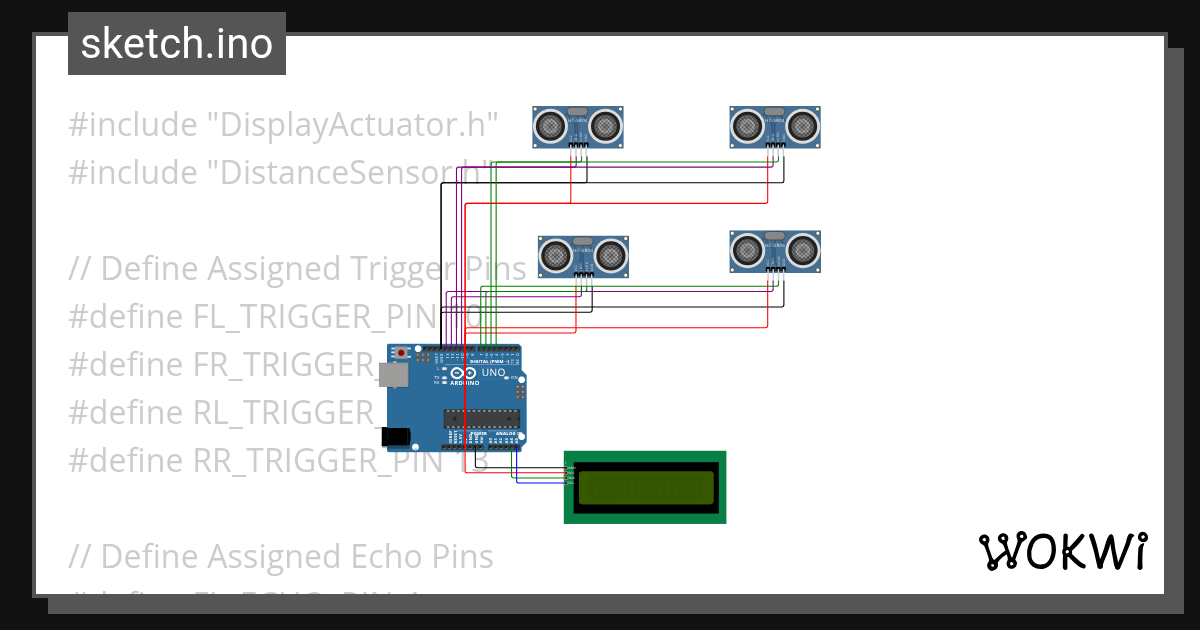 Distance Sensor System Embedded Wokwi Esp32 Stm32 Arduino Simulator