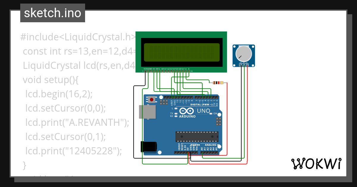 Lcd Name And Reg No Wokwi Esp32 Stm32 Arduino Simulator 