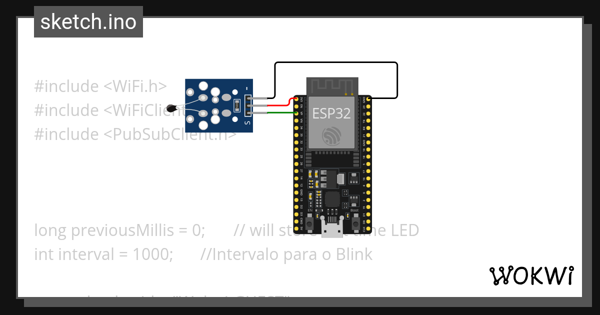 MQTT SENSOR S TEMP - Wokwi ESP32, STM32, Arduino Simulator