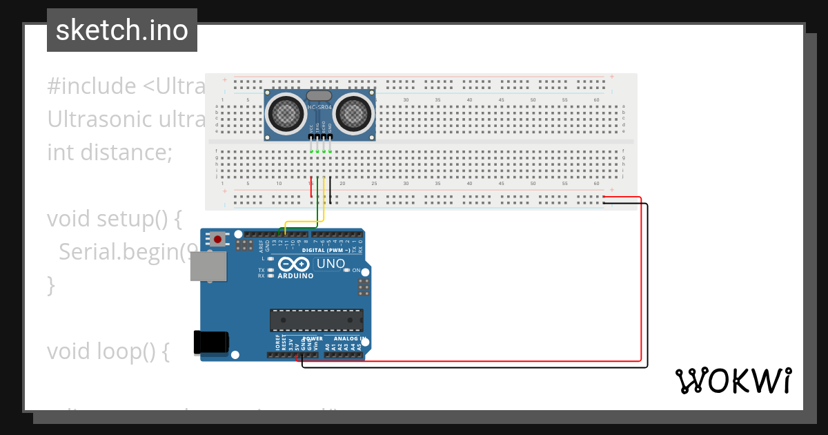 Ultrasonic - Wokwi ESP32, STM32, Arduino Simulator