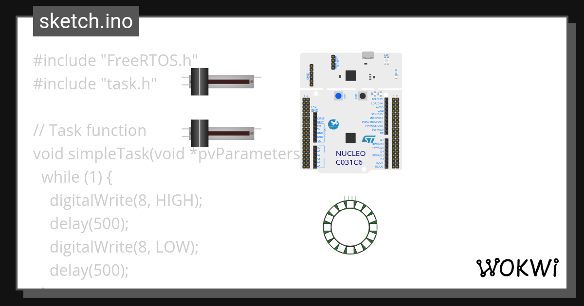 freeRTOS STM32 Test Copy - Wokwi ESP32, STM32, Arduino Simulator freeRTOS STM32 Test Copy - Wokwi ESP32, STM32, Arduino Simulator