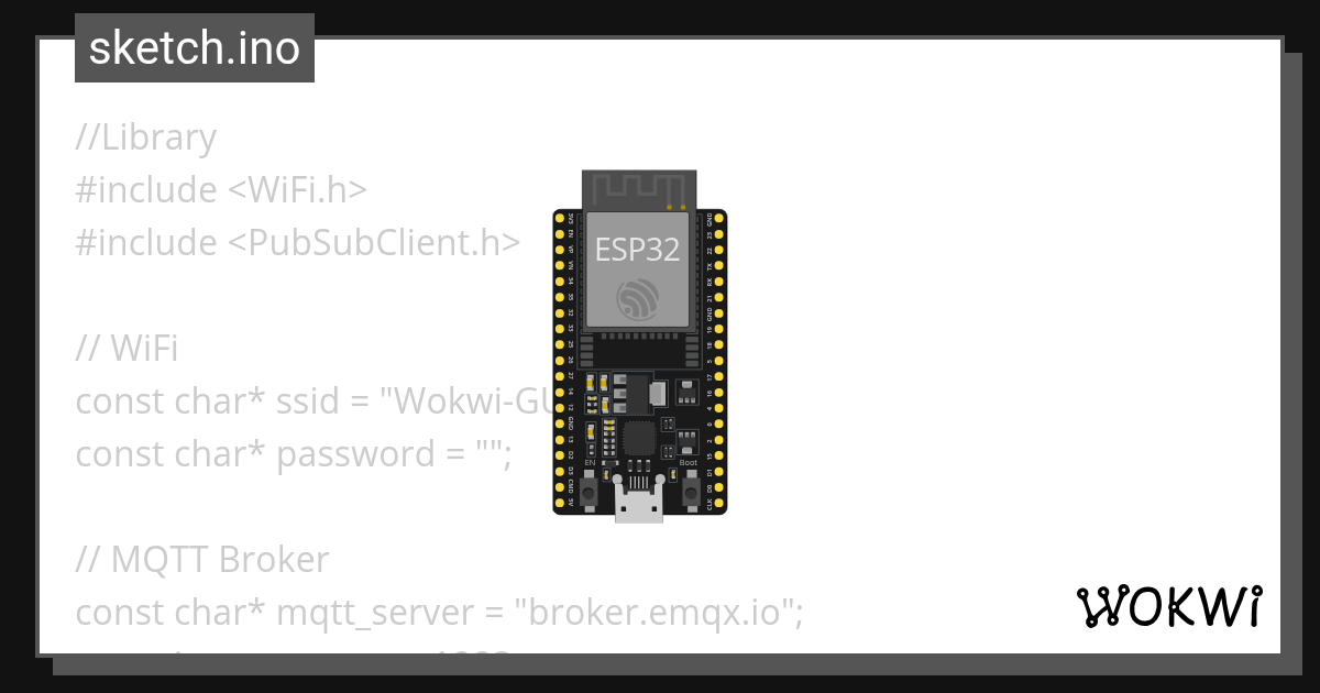 wifi mqtt - Wokwi ESP32, STM32, Arduino Simulator