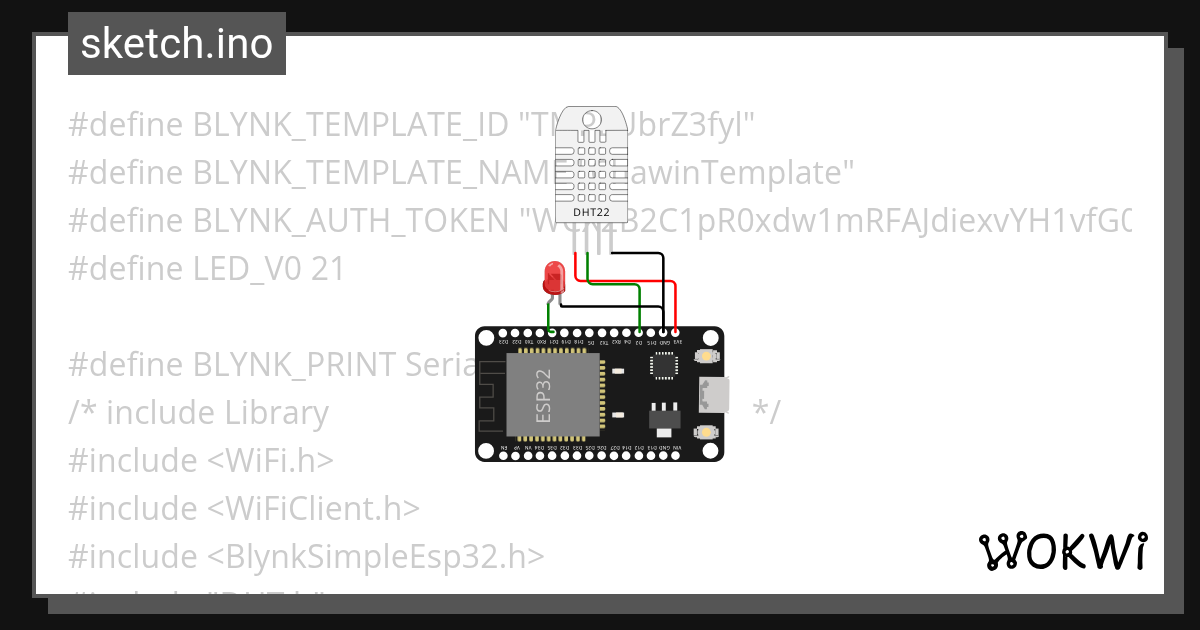 esp32 DHT Blynk Copy - Wokwi ESP32, STM32, Arduino Simulator