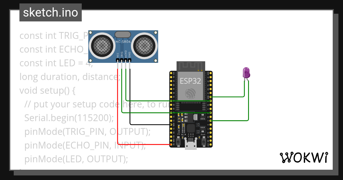 Task_6(nm_ultrasonic_sensor_and_led) - Wokwi ESP32, STM32, Arduino Simulator