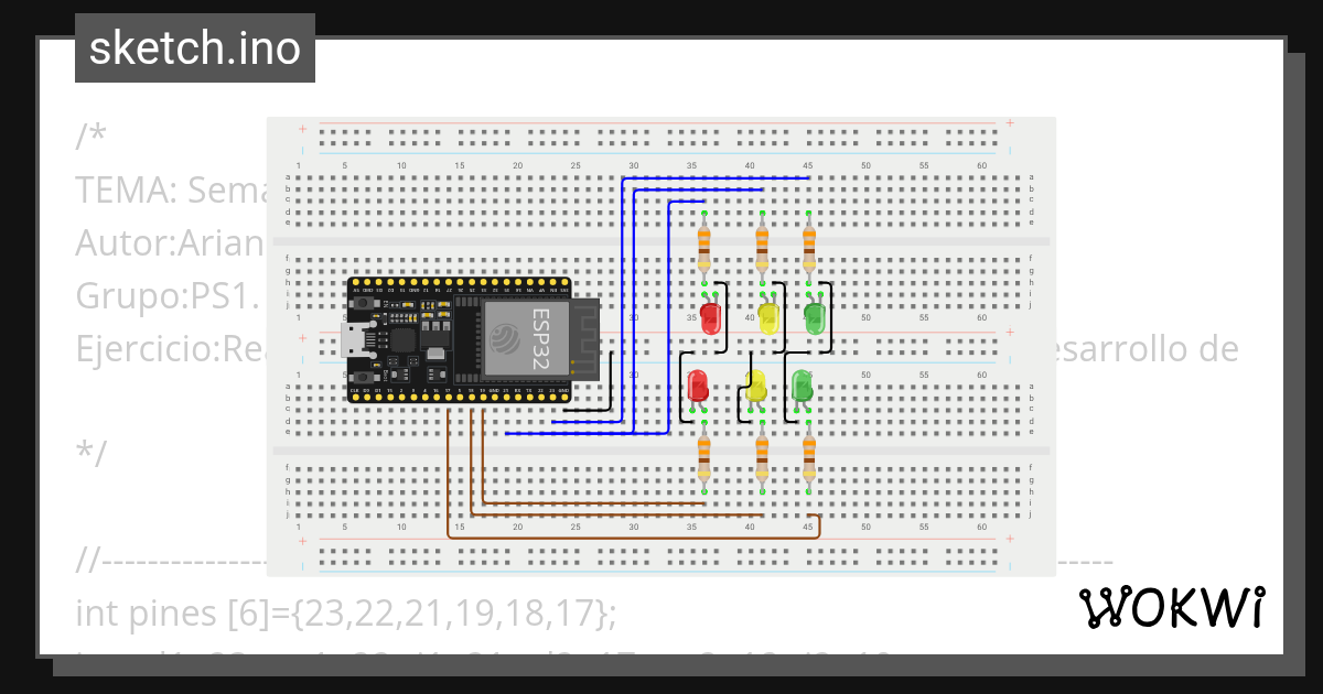 Nivelación Semáforo Vera Ariana Ps1 Wokwi Esp32 Stm32 Arduino Simulator 