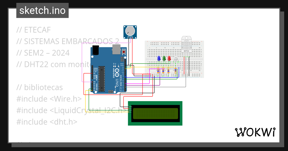 LCD+I2C+DHT+POT+LED+Condições do chatgpt - Wokwi ESP32, STM32, Arduino ...