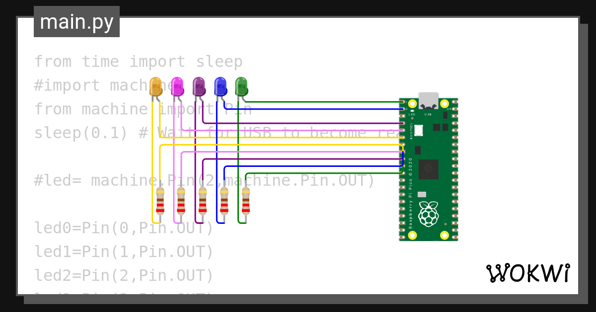 5leds Wokwi Esp32 Stm32 Arduino Simulator 8344