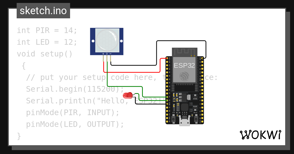 Pir Sensor Wokwi Esp32 Stm32 Arduino Simulator 2465