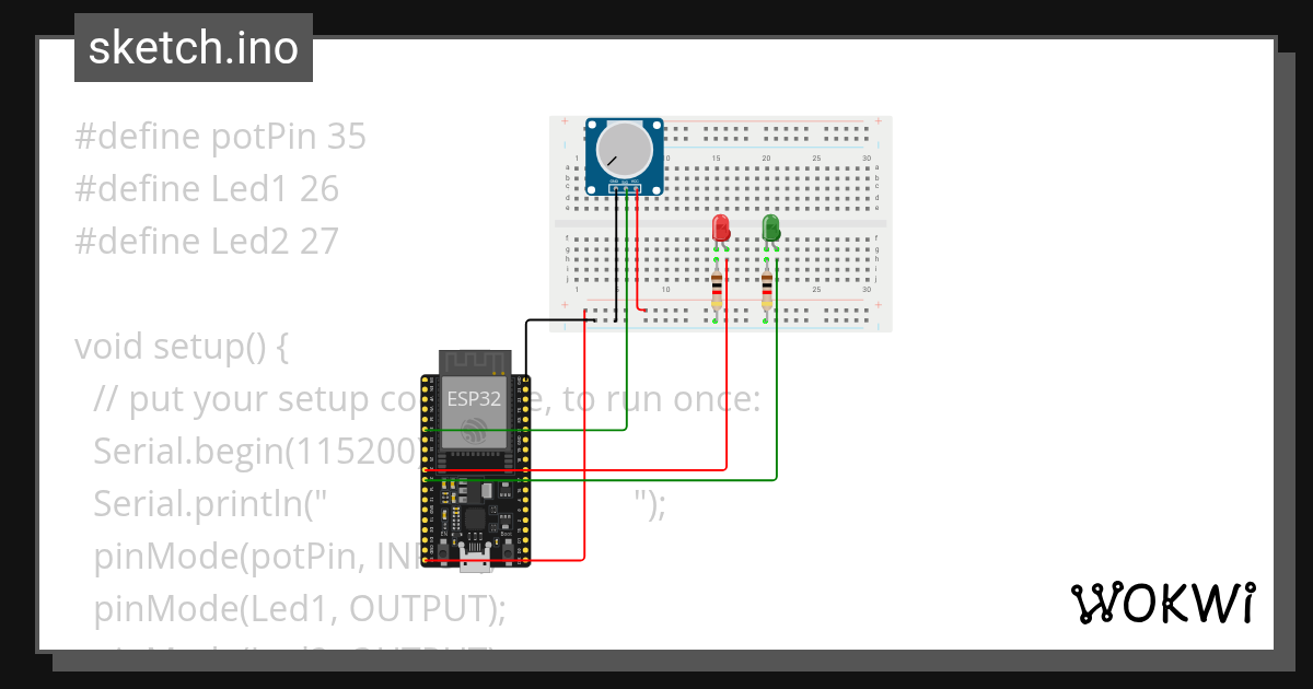 ESP32 Lab 5: Potentiometer - Wokwi ESP32, STM32, Arduino Simulator
